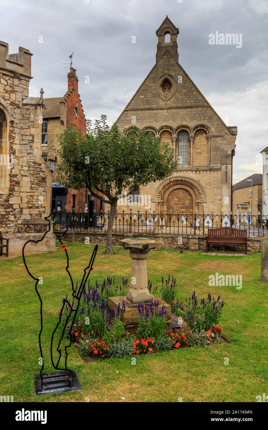 huntingdon town centre all saints church, cambridgeshire, england, uk ...