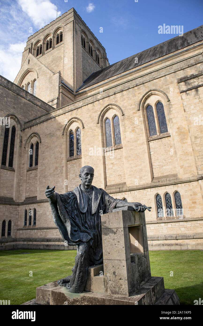 Statue of the Monk St Benedictine at Ampleforth Abbey and College, Nr ...