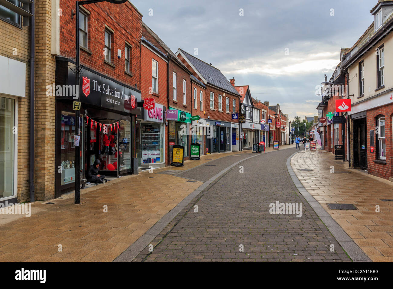 huntingdon town centre high street , cambridgeshire, england, uk, gb ...