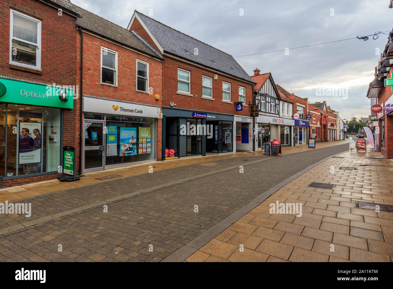 huntingdon town centre high street , cambridgeshire, england, uk, gb ...