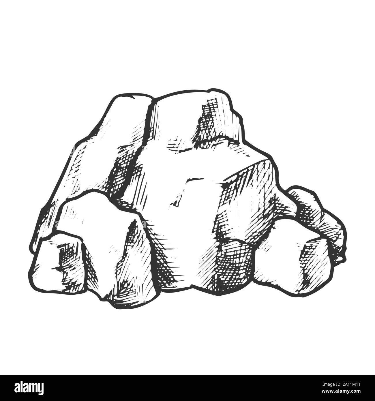 Stone Decorative Rock Stacked Pile Vintage Vector Stock Vector Image ...