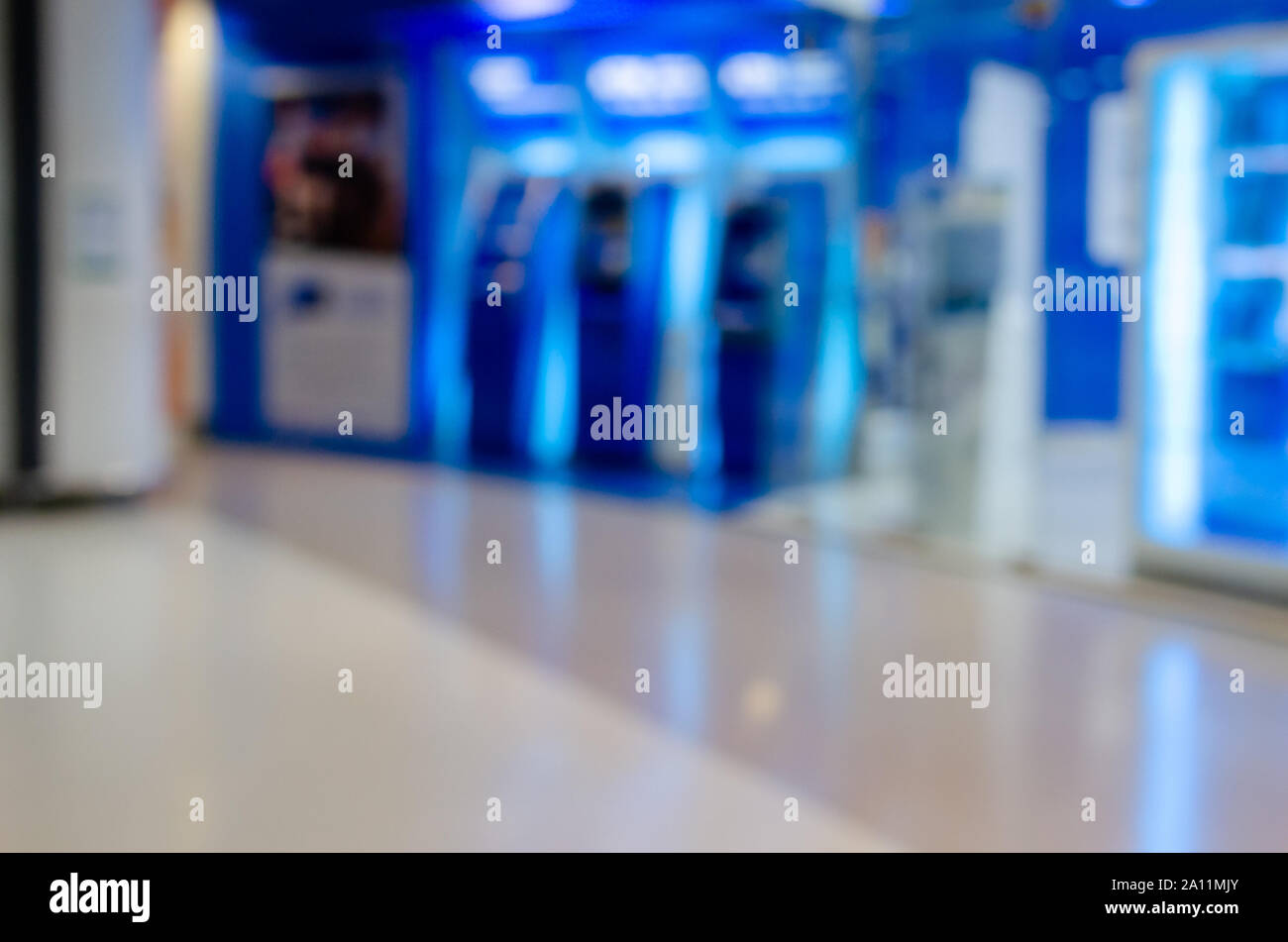 Abstract blurred background bank in the mall Stock Photo - Alamy