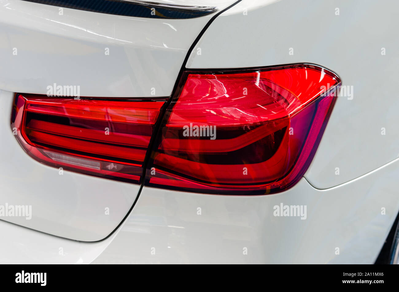 Modern detail on the rear light.The red rear light on the rear position ...