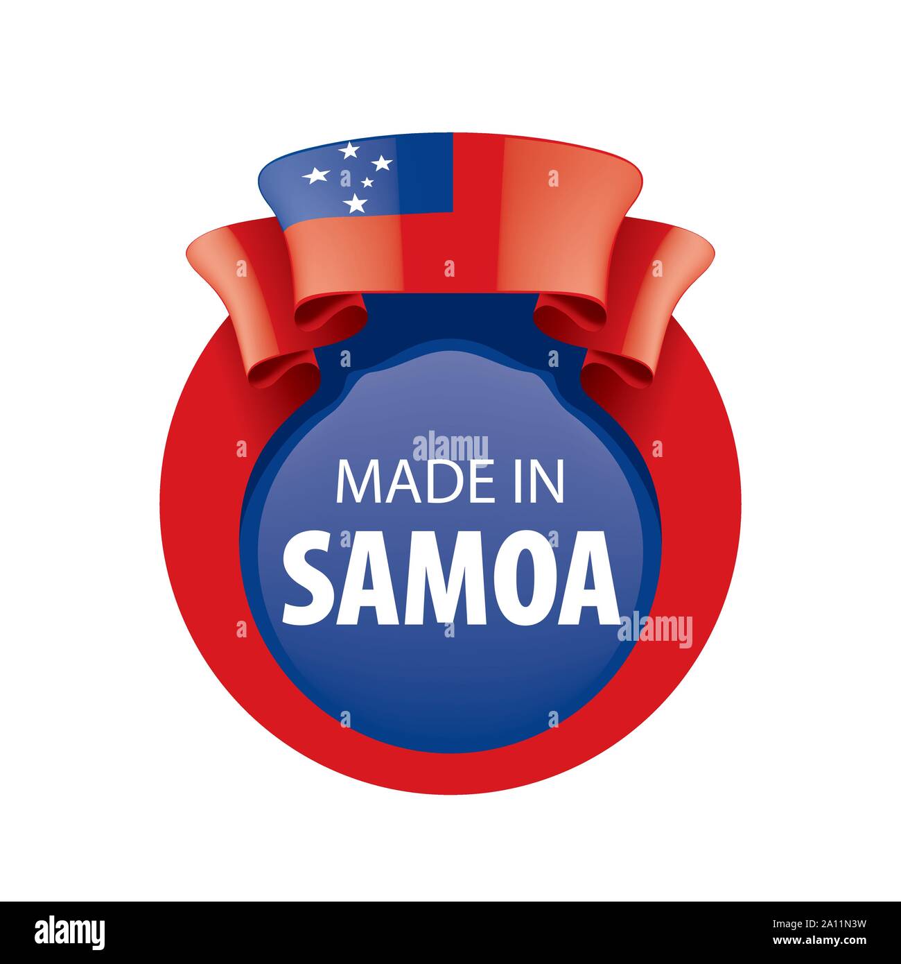 Samoa flag, vector illustration on a white background Stock Vector ...