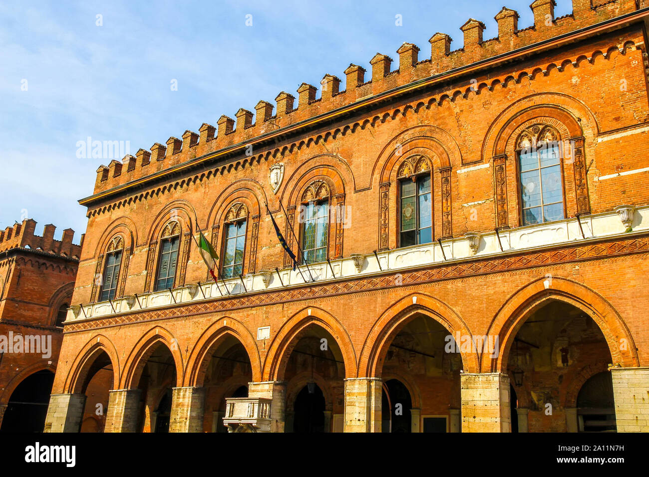 Historic architecture of the Piazza del Duomo in Cremona, Italy on a ...
