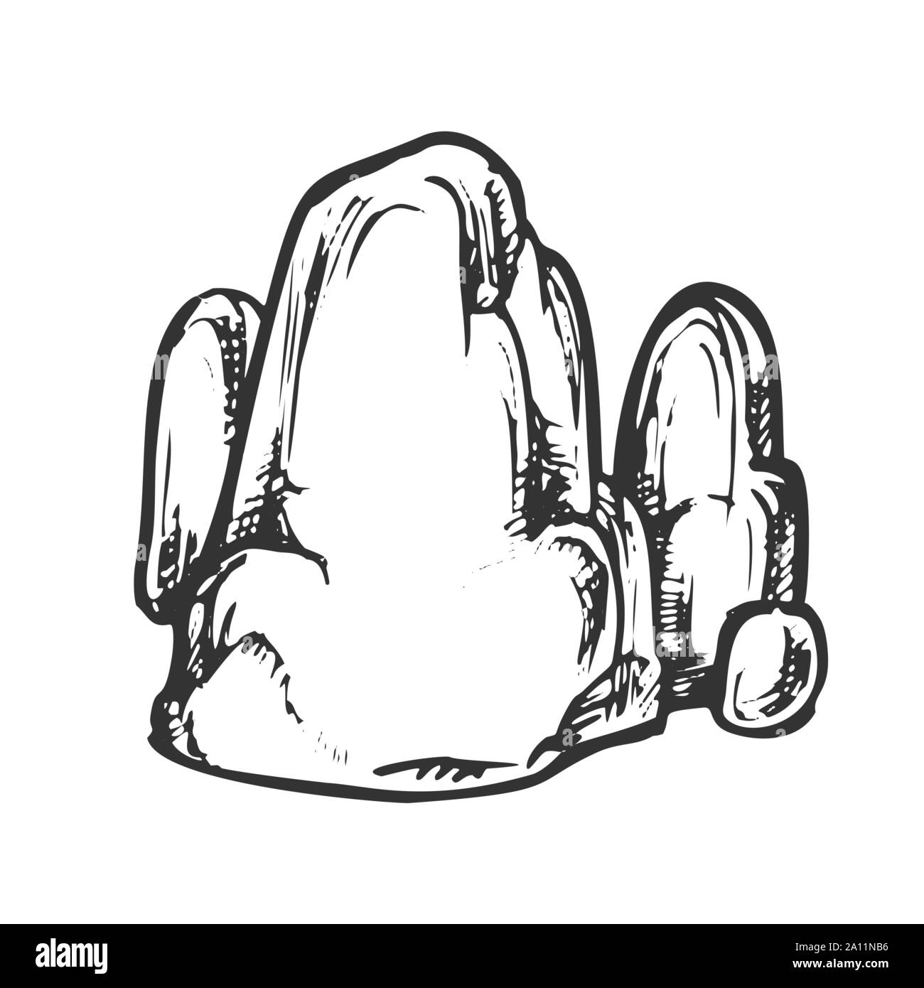 Stone Cobble Boulder Smooth Top Vintage Vector Stock Vector Image & Art ...