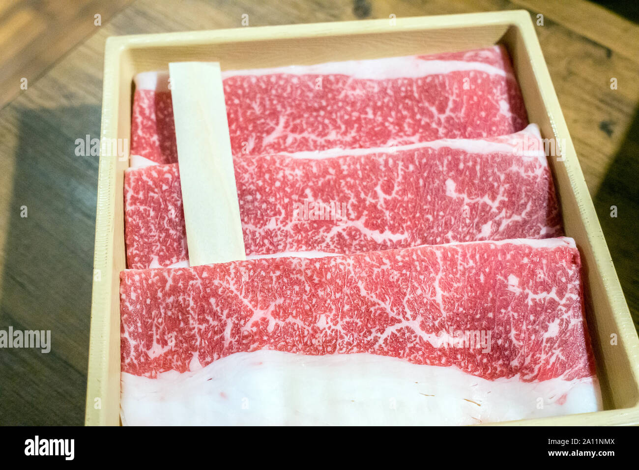 premium japanese raw beef meat set with blank label ready to cook Shabu ...