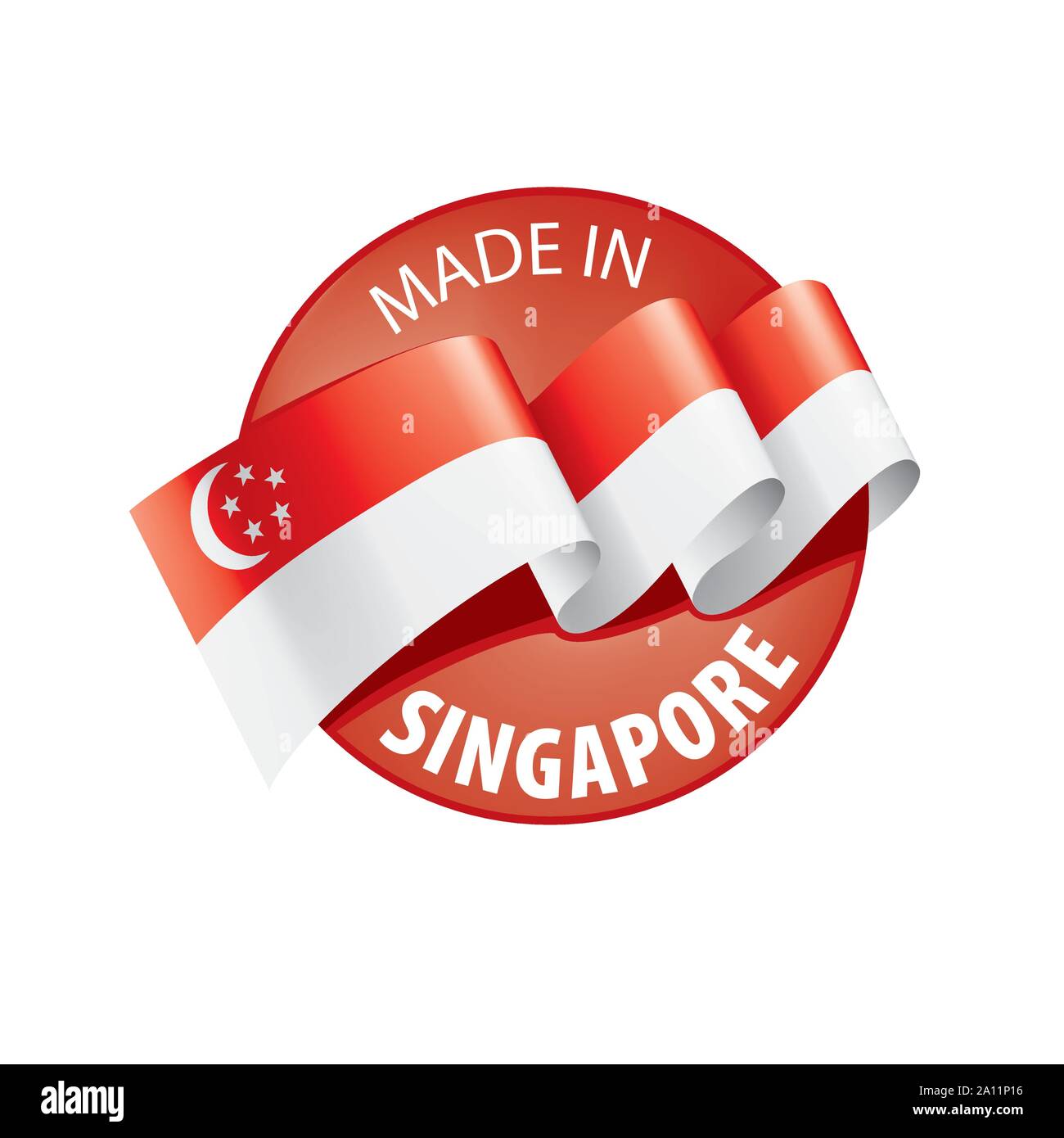 Singapore flag, vector illustration on a white background Stock Vector ...
