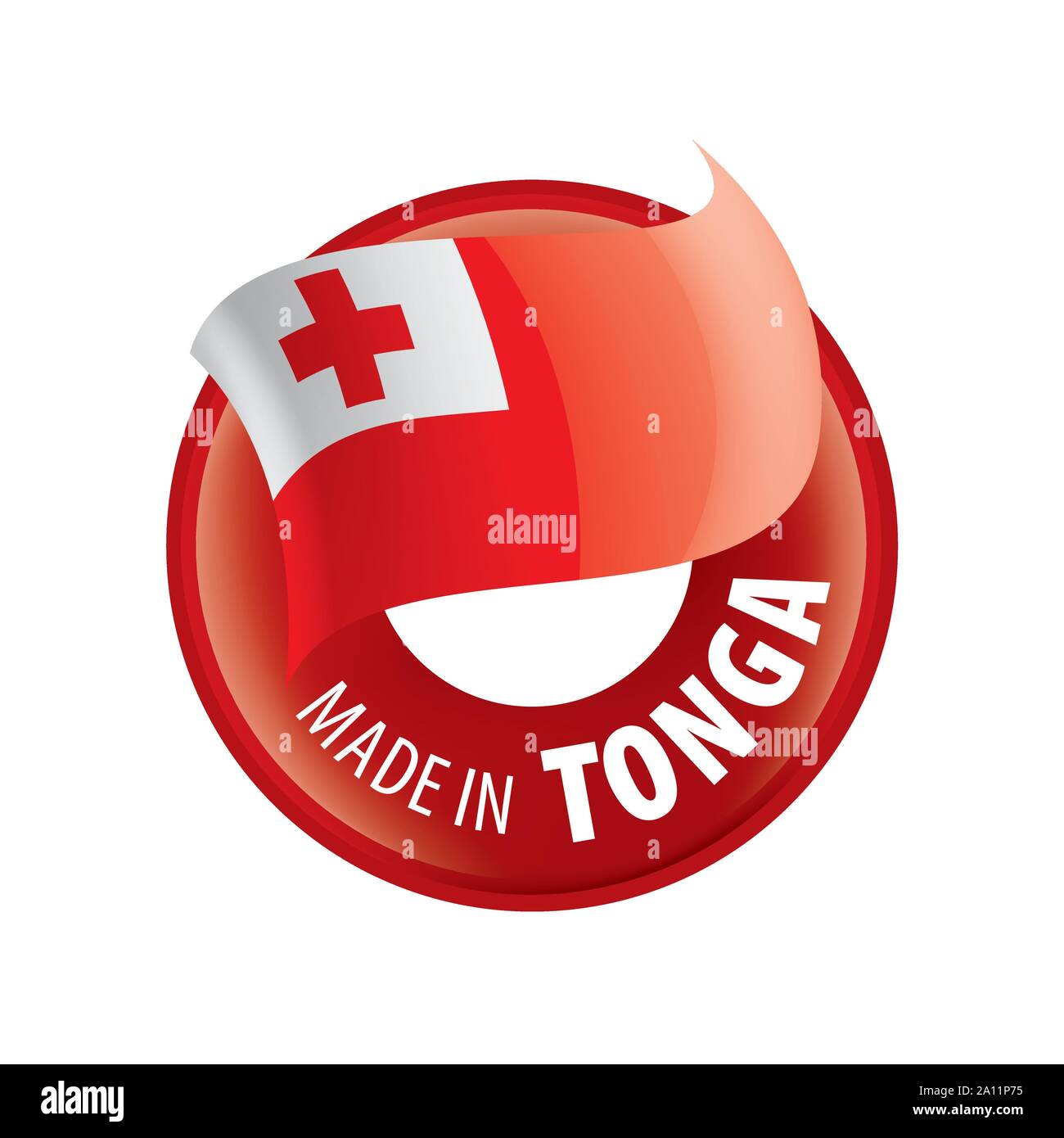 Tonga flag, vector illustration on a white background Stock Vector ...