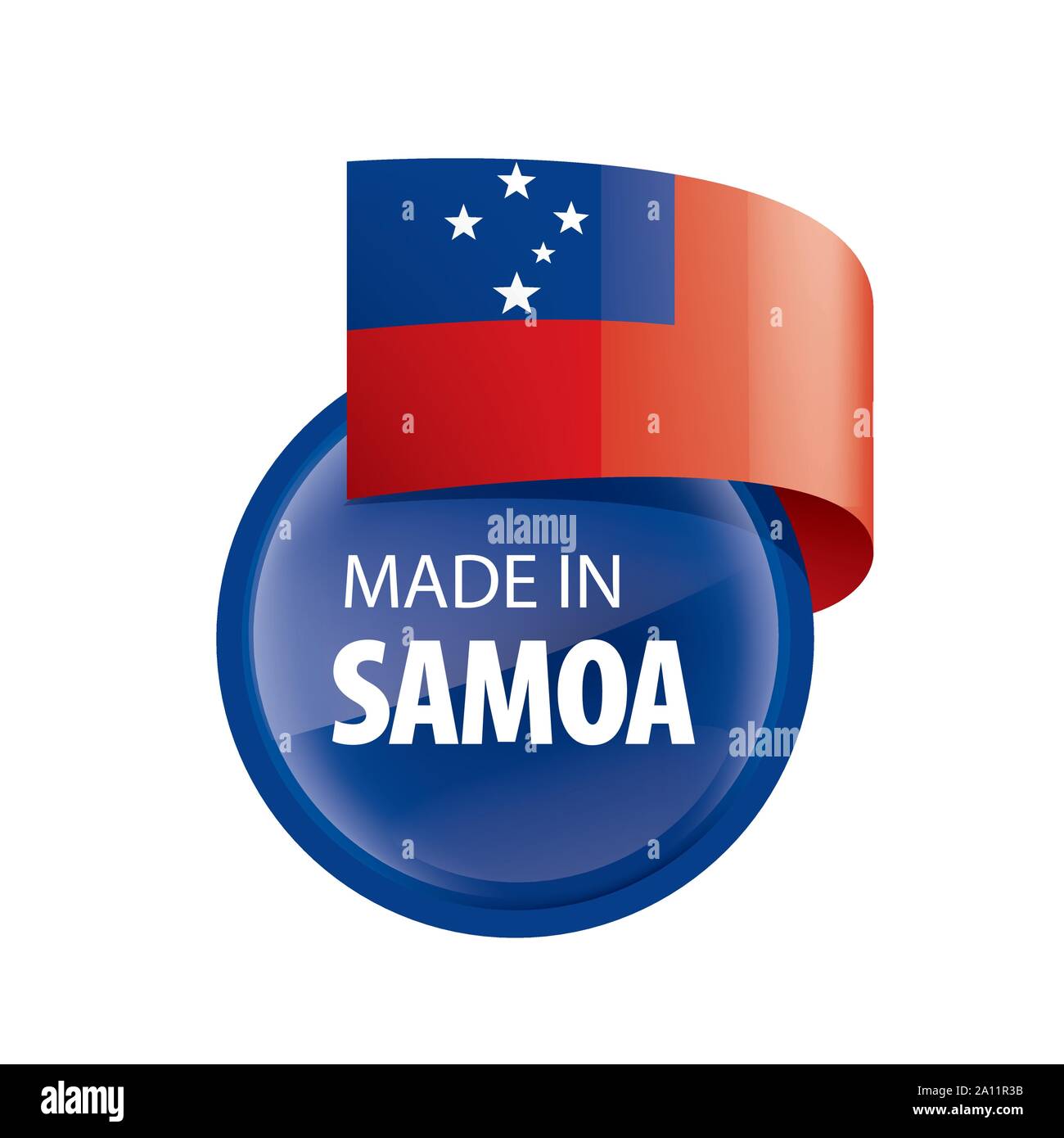 Samoa flag, vector illustration on a white background Stock Vector ...