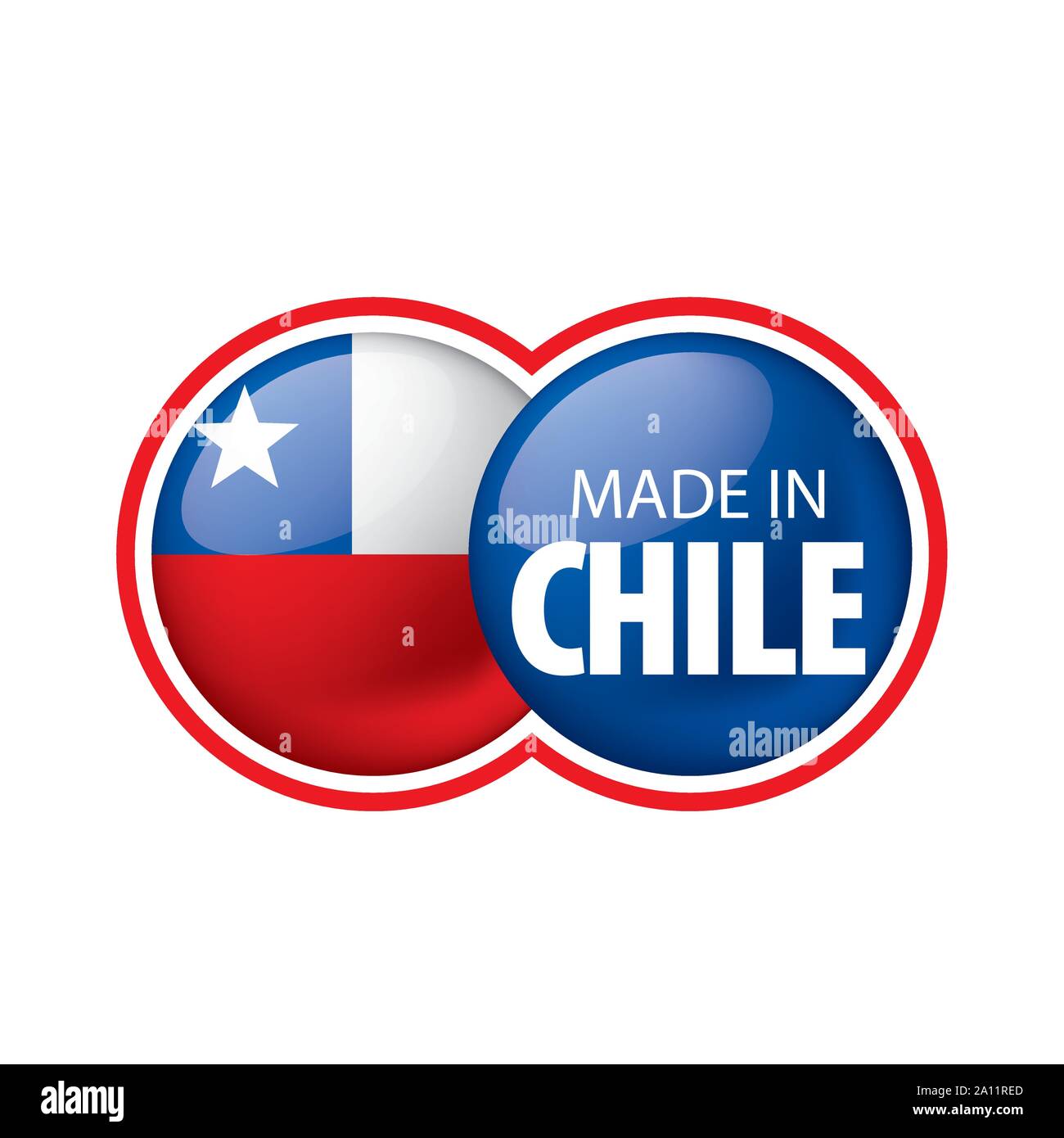 Chile flag, vector illustration on a white background Stock Vector ...