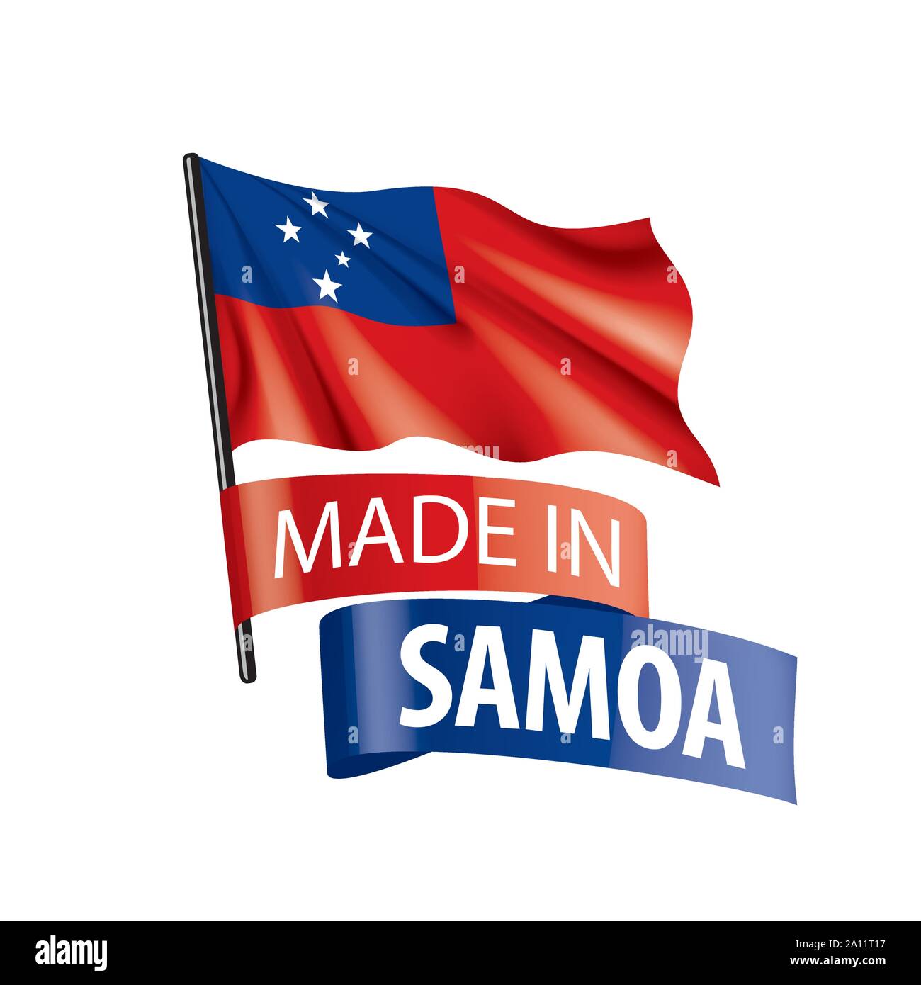 Samoa flag, vector illustration on a white background Stock Vector ...