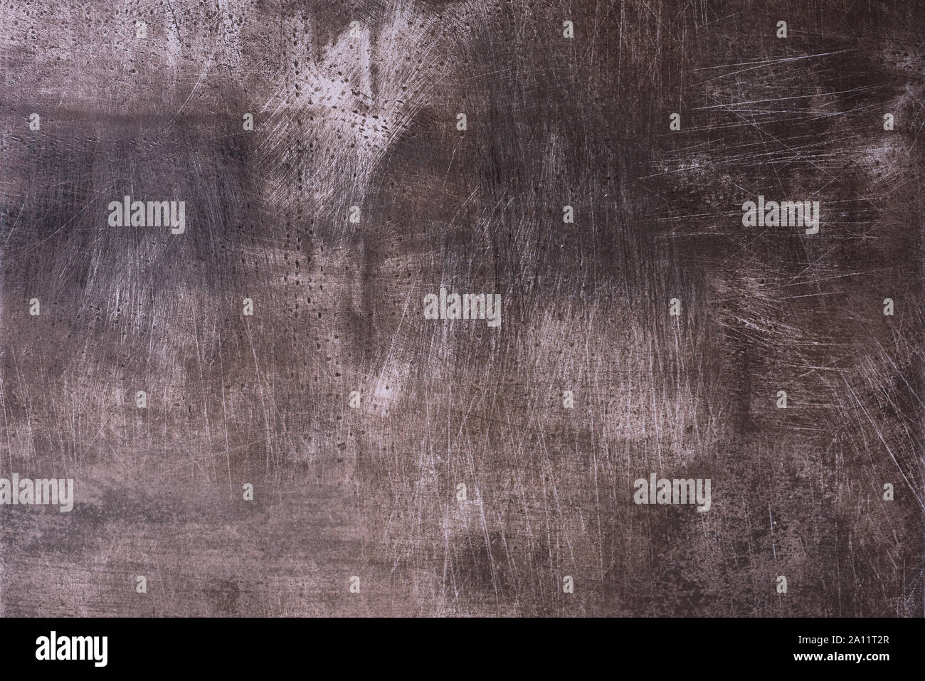 Abstract dark brown grunge texture with scratches, copy space. Banner ...