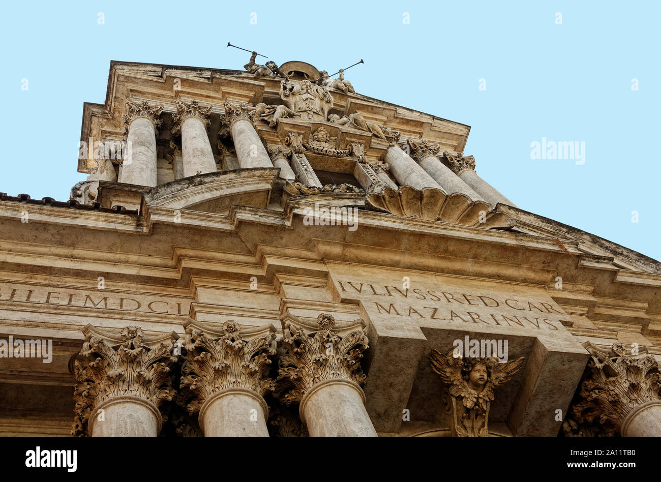 ornate old building, stone, angels, pillars, close-up, artistic detail ...