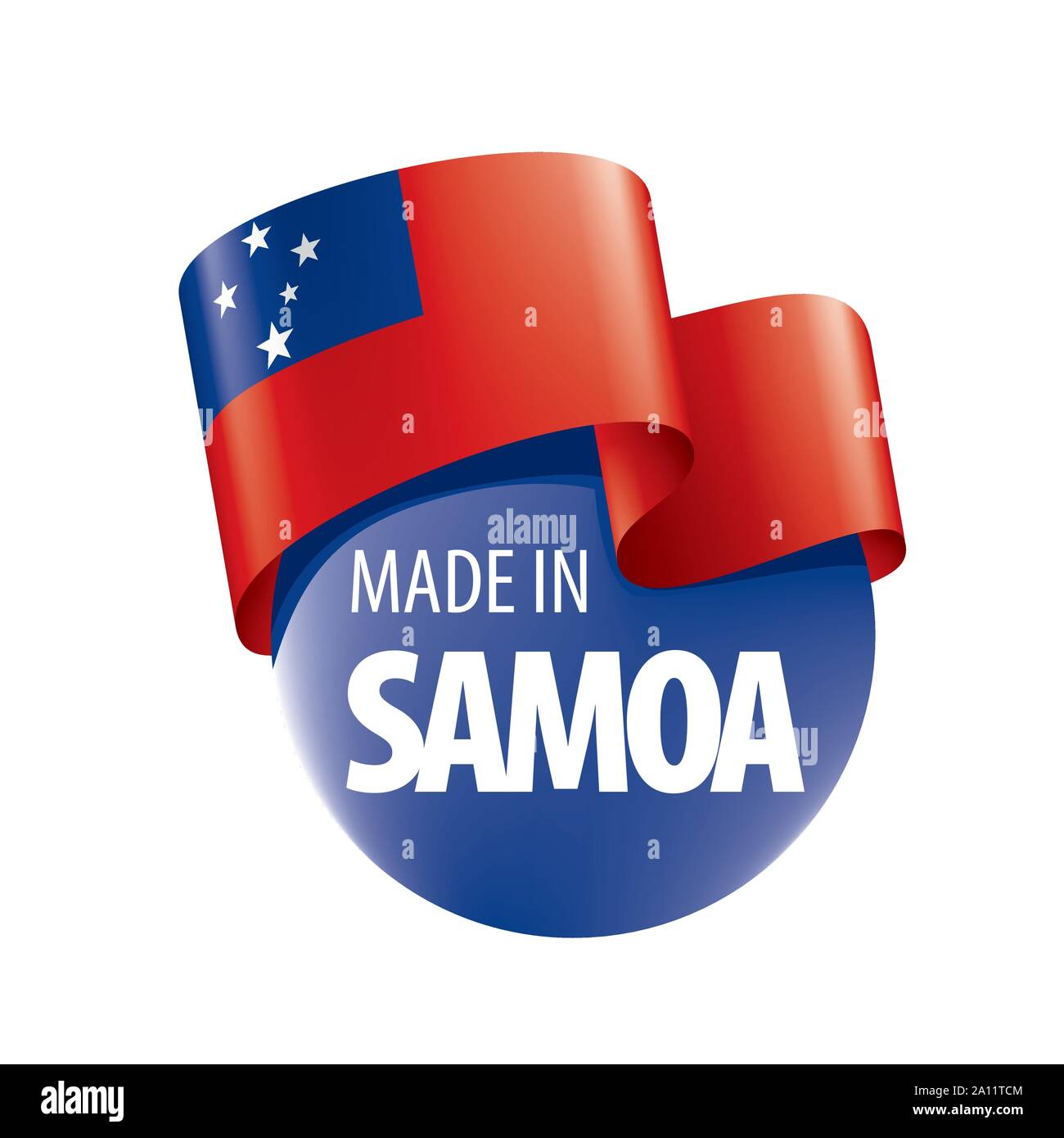 Samoa flag, vector illustration on a white background Stock Vector ...