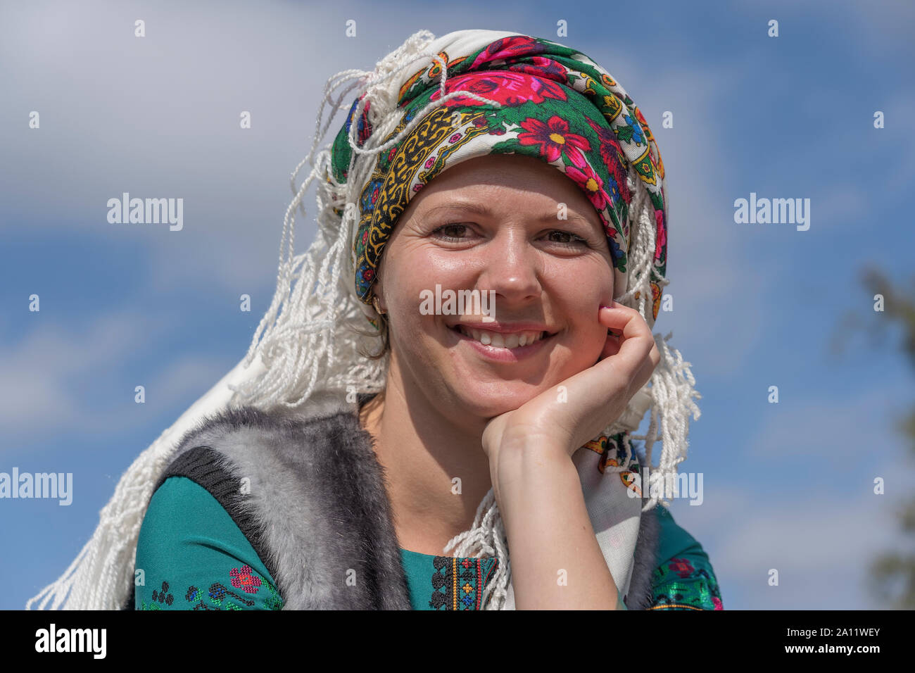 Slavuta, Ukraine - september 22, 2019 : Ukrainian women in national ...
