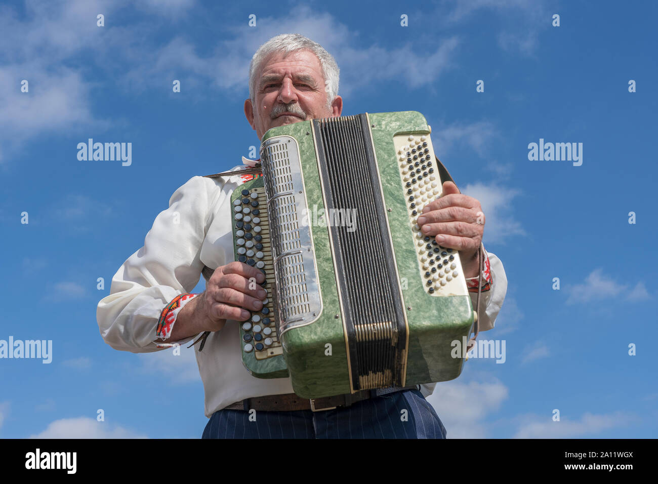 Slavuta, Ukraine - september 22, 2019 : Ukrainian man in national ...