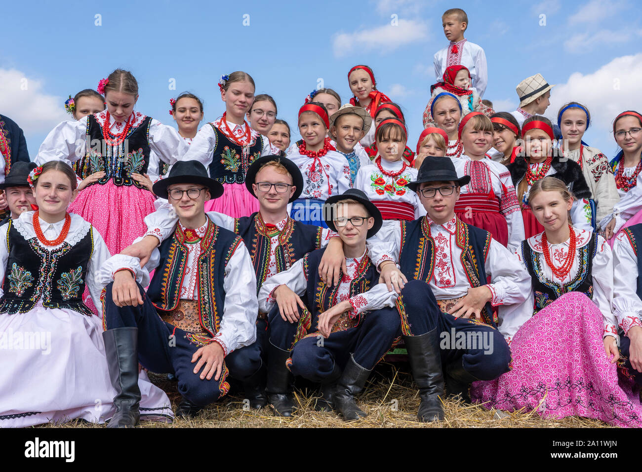 Slavuta, Ukraine - september 22, 2019 : Ukrainian girls and boys in ...