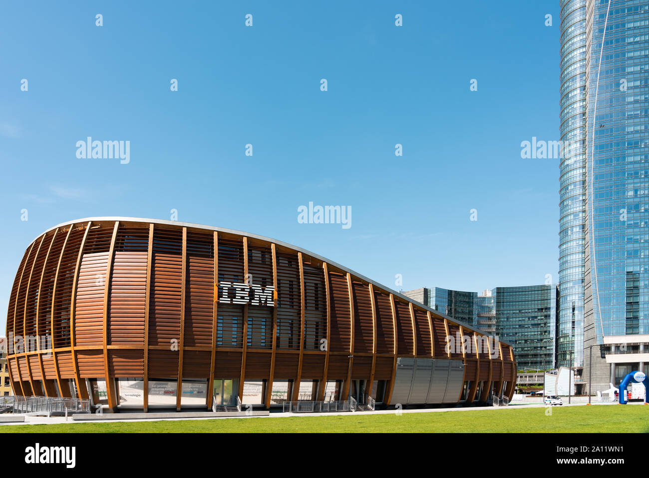 MILAN, ITALY - MAY 31, 2019: IBM Building In Porta Nuova Or New Door ...