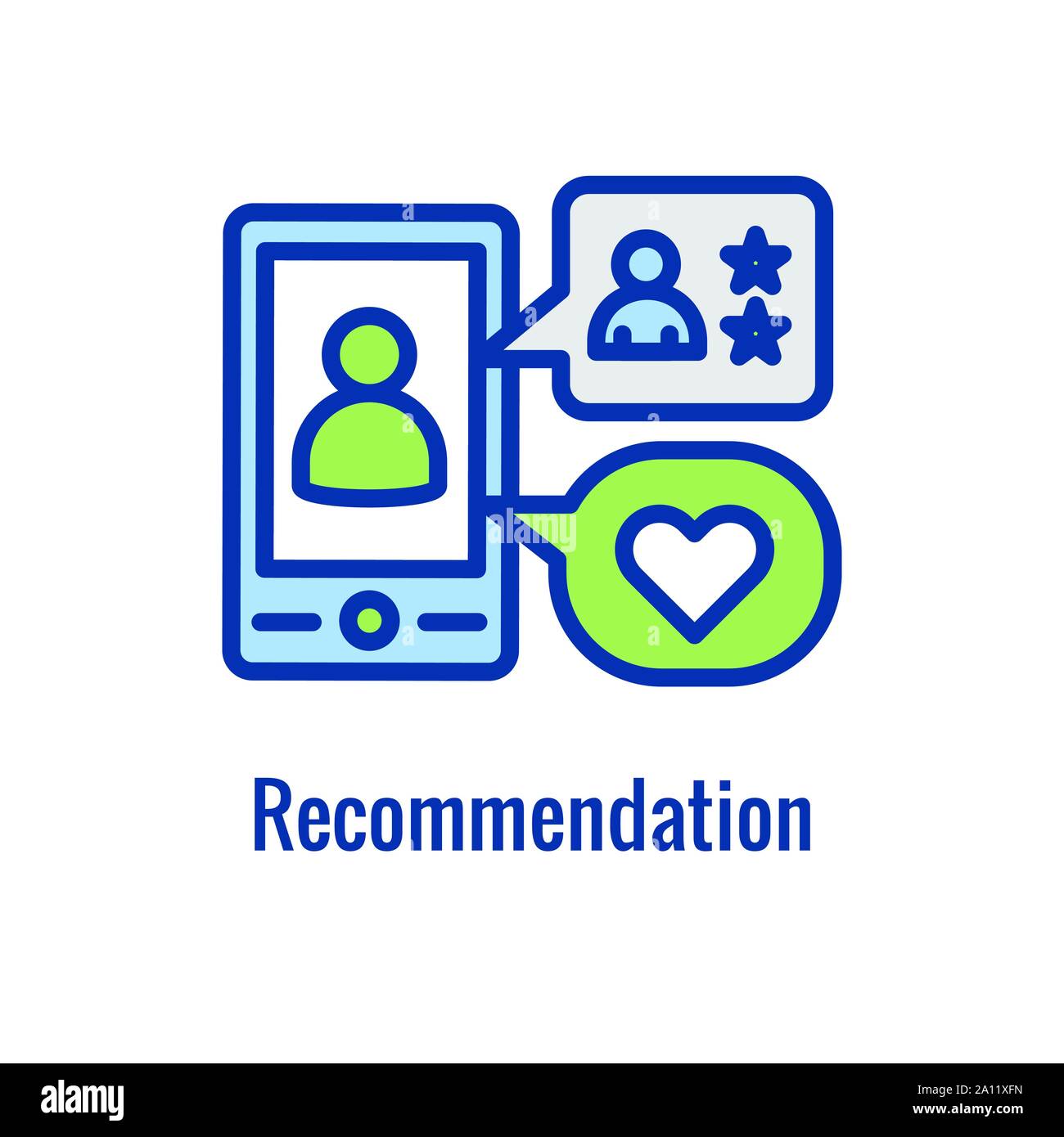 Employee Referral Process Icon w Networking, Recommendation, and ...
