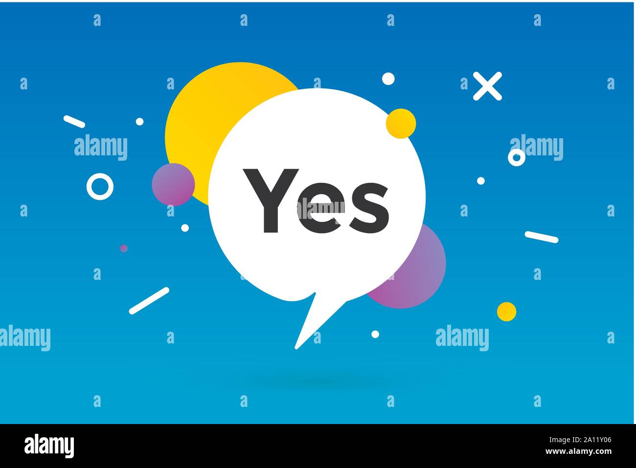 Yes. Banner, speech bubble, poster and sticker concept Stock Vector ...