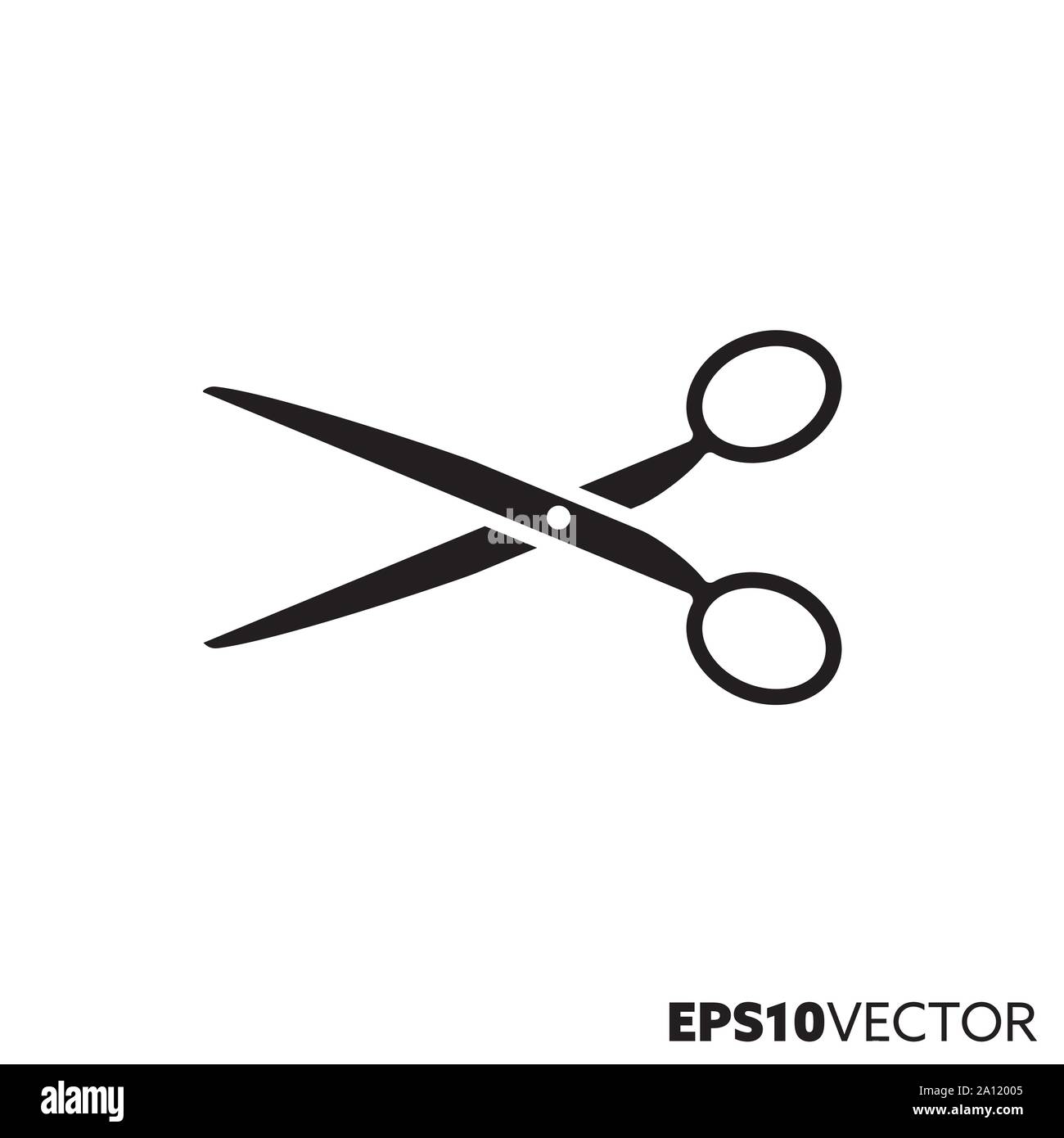 Scissors glyph icon. Symbol of hairdressing and tailoring. Office tool ...