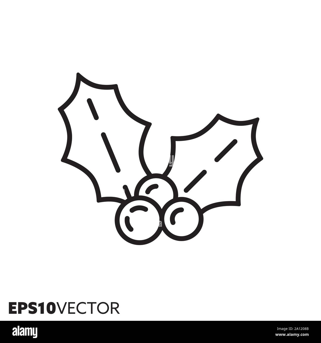 Christmas holly berries line Stock Vector Images - Alamy