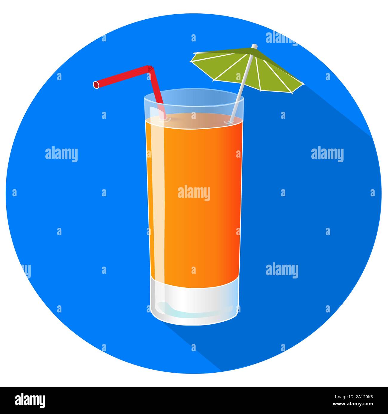 Hand drawn vector illustration of freshly squezed orange juice with ...