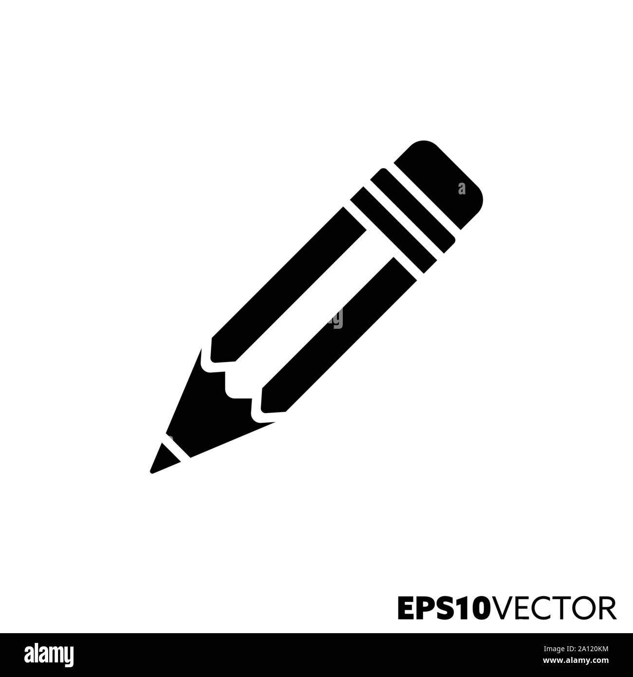 Pencil glyph icon. Symbol of writing instruments and education ...