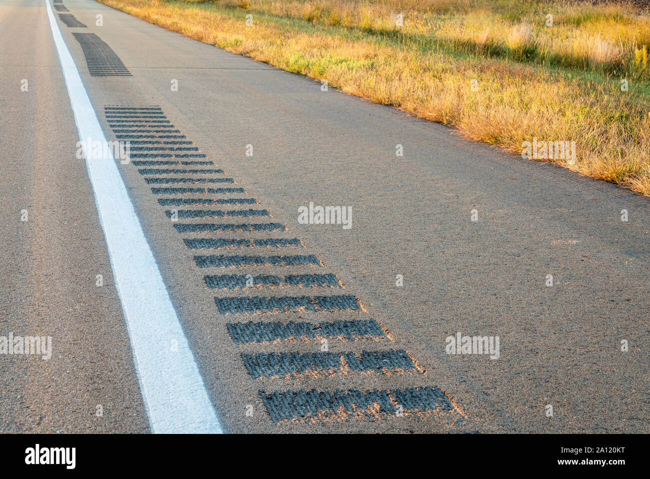safety rumble strips on a highway shoulder to reduce run-off-road ...
