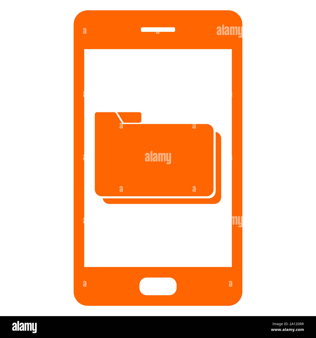 Folder and smartphone Stock Photo - Alamy