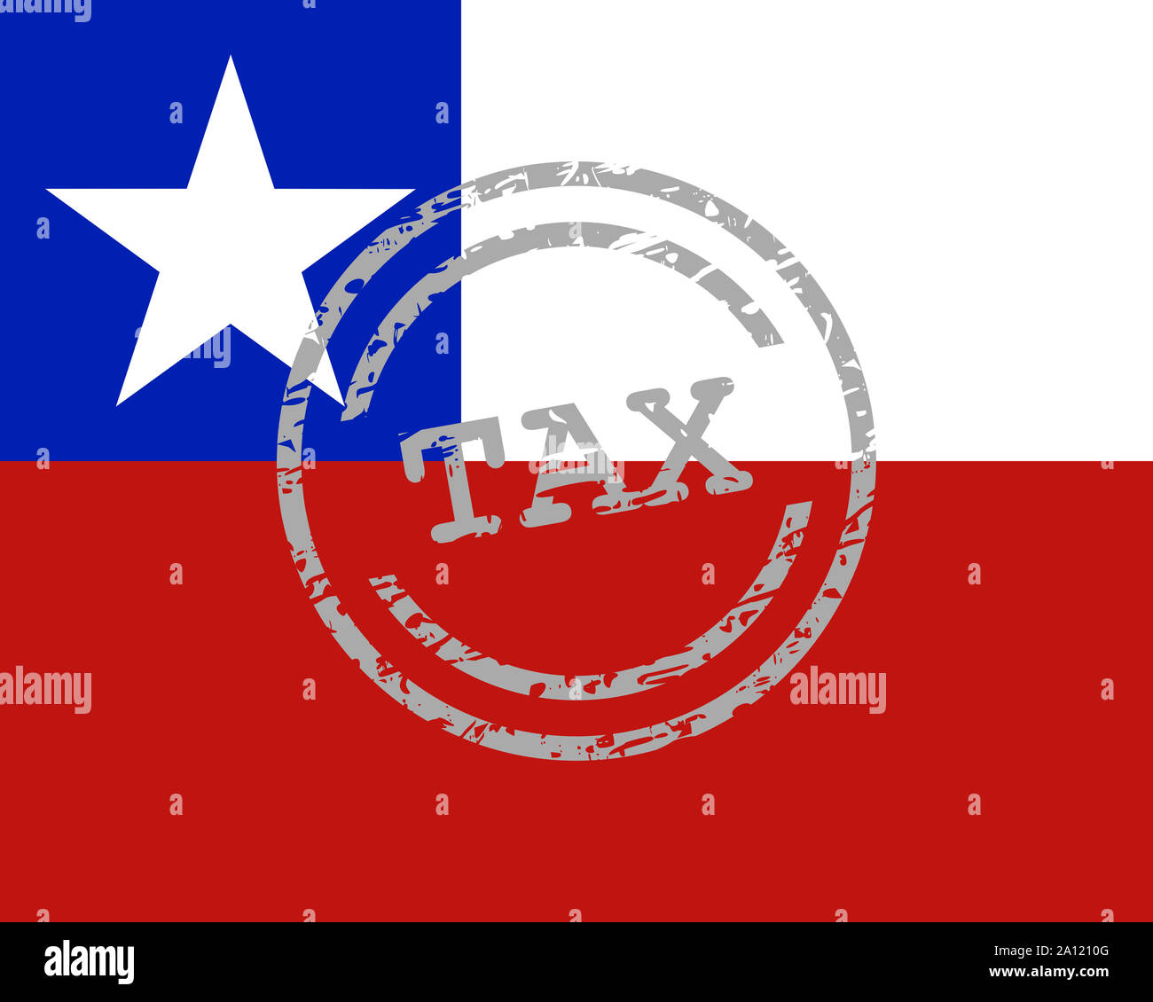 Tax stamp and flag of Chile Stock Photo - Alamy
