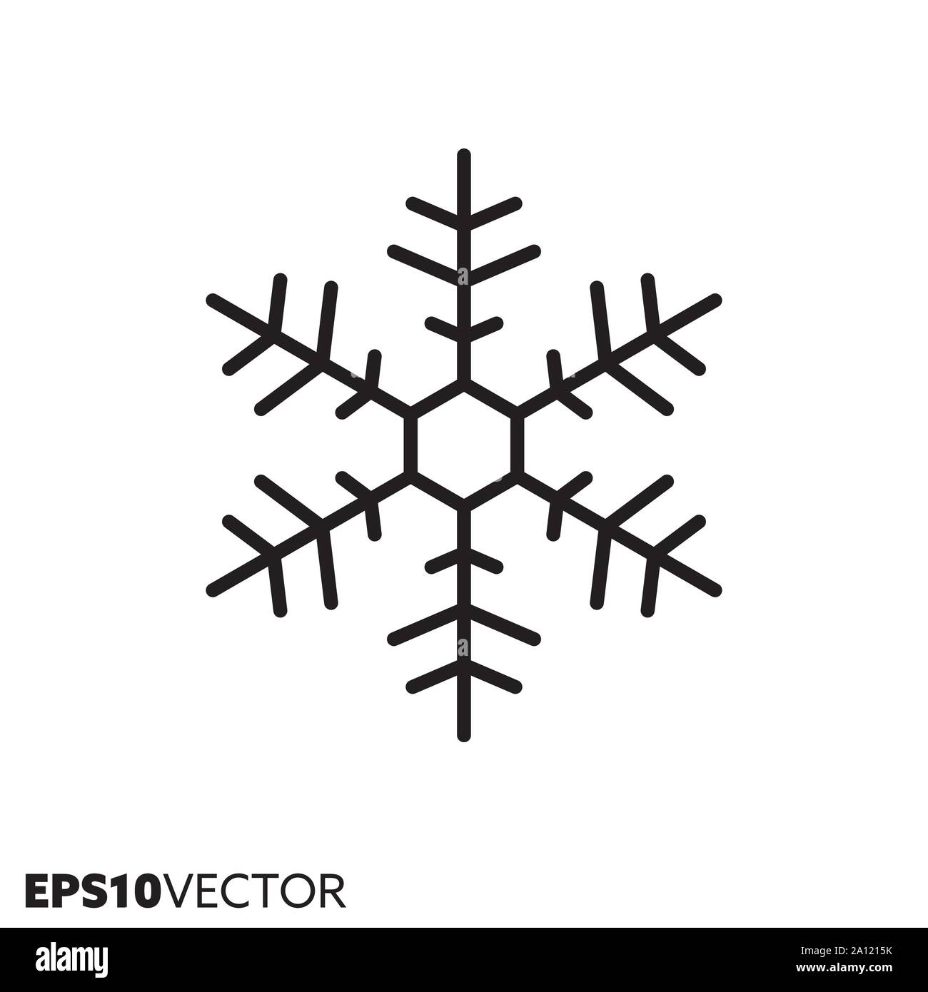 Snowflake line icon. Outline symbol of christmas holidays and festive ...