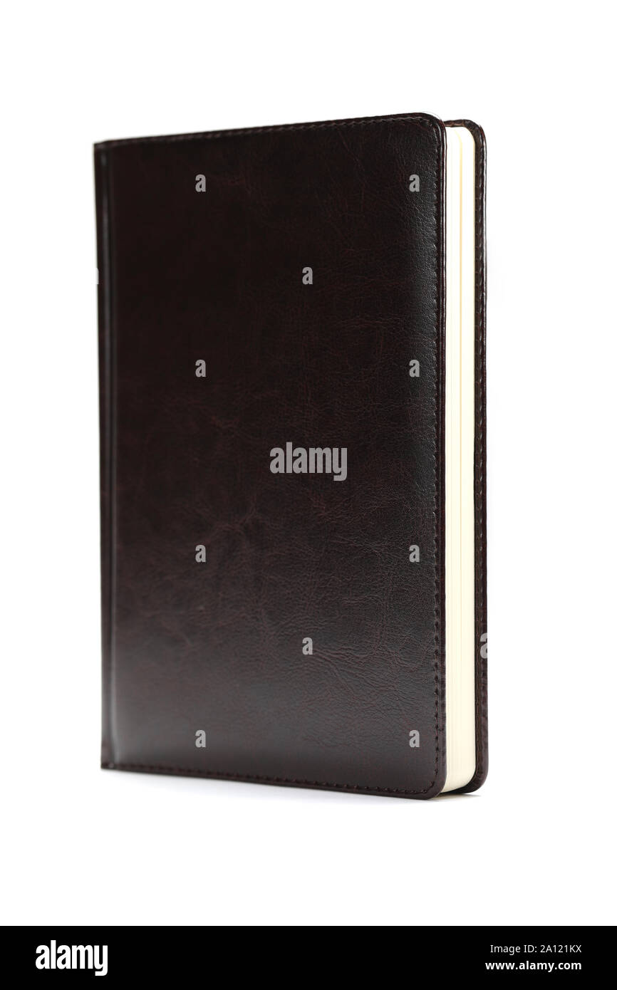 Black diary isolated on white background Stock Photo - Alamy