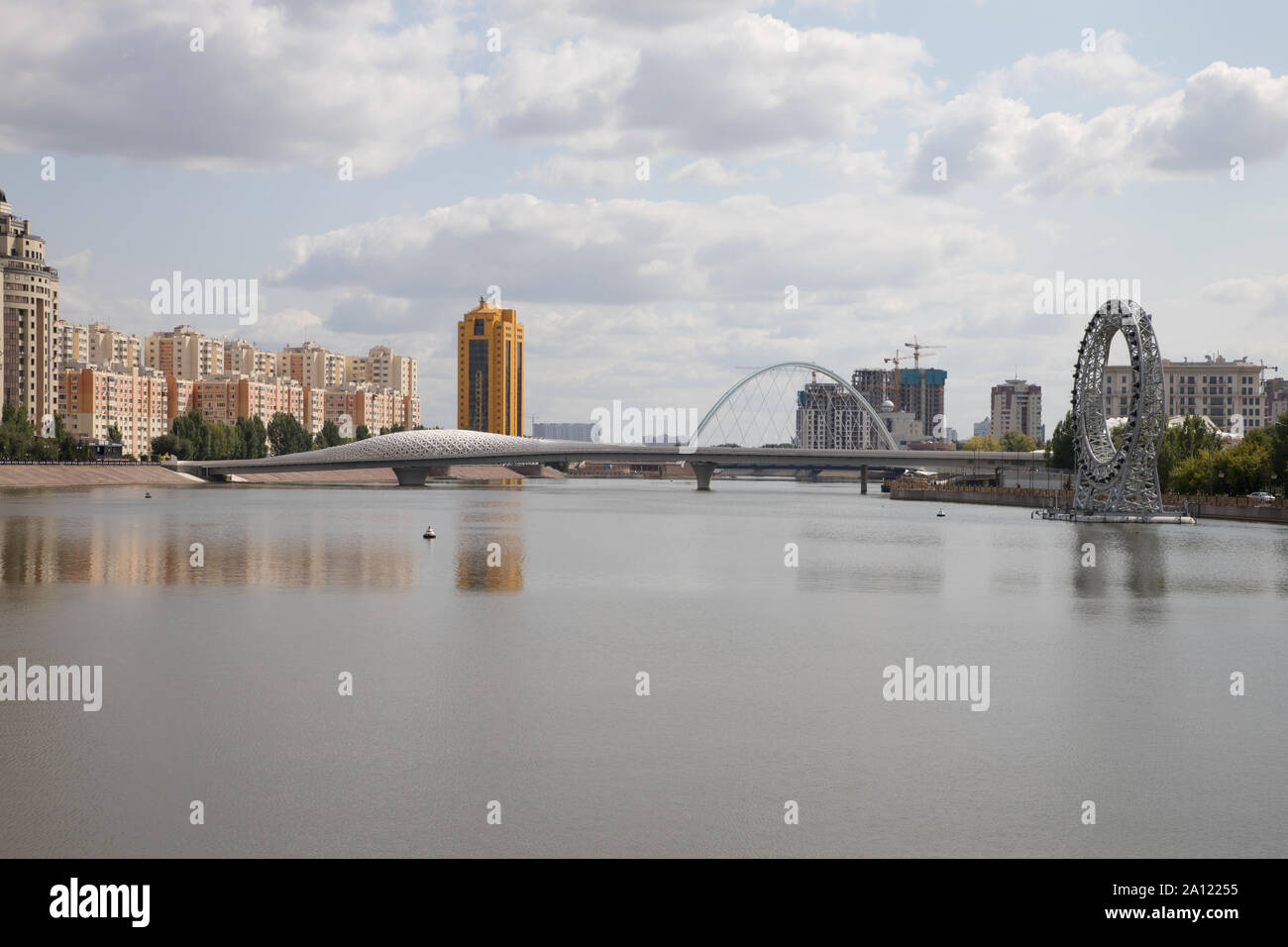 bridges over the ishim river astana or nur-sultan the capital of ...