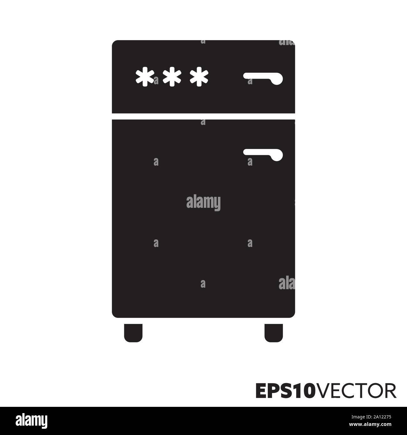 Refrigerator glyph icon. Symbol of kitchen appliances. Fridge flat ...