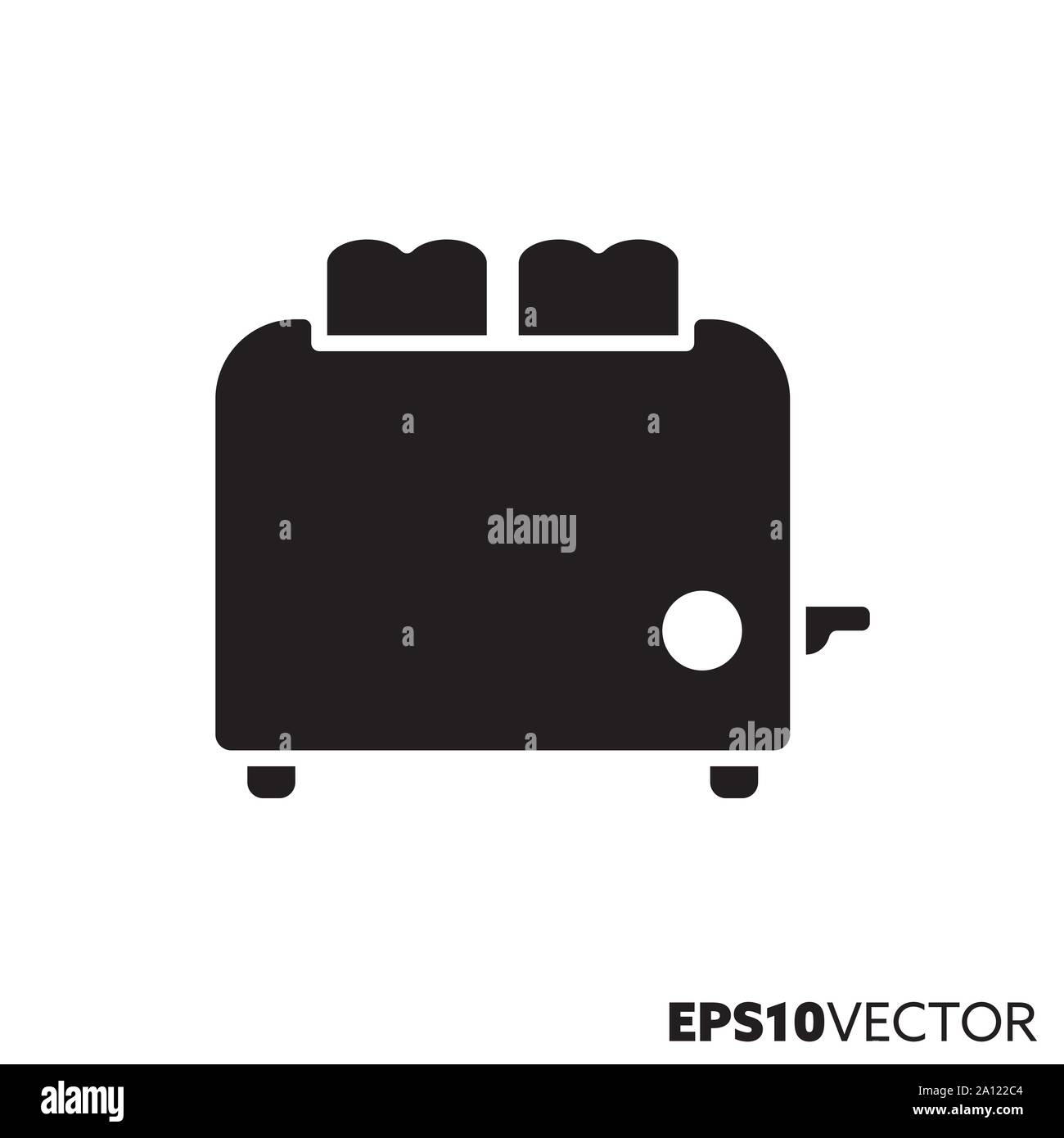 Toaster glyph icon. Symbol of kitchen appliance. Food related flat ...