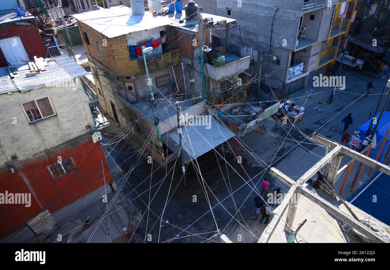 The slum Villa 31 in the district Retiro in Buenos Aires. | usage ...