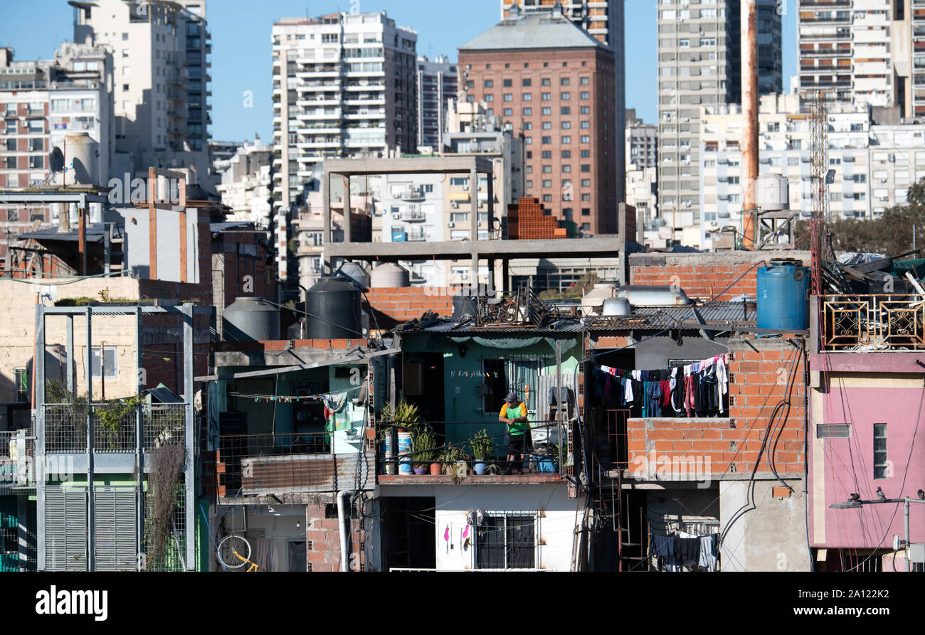 The slum Villa 31 in the district Retiro in Buenos Aires. | usage ...