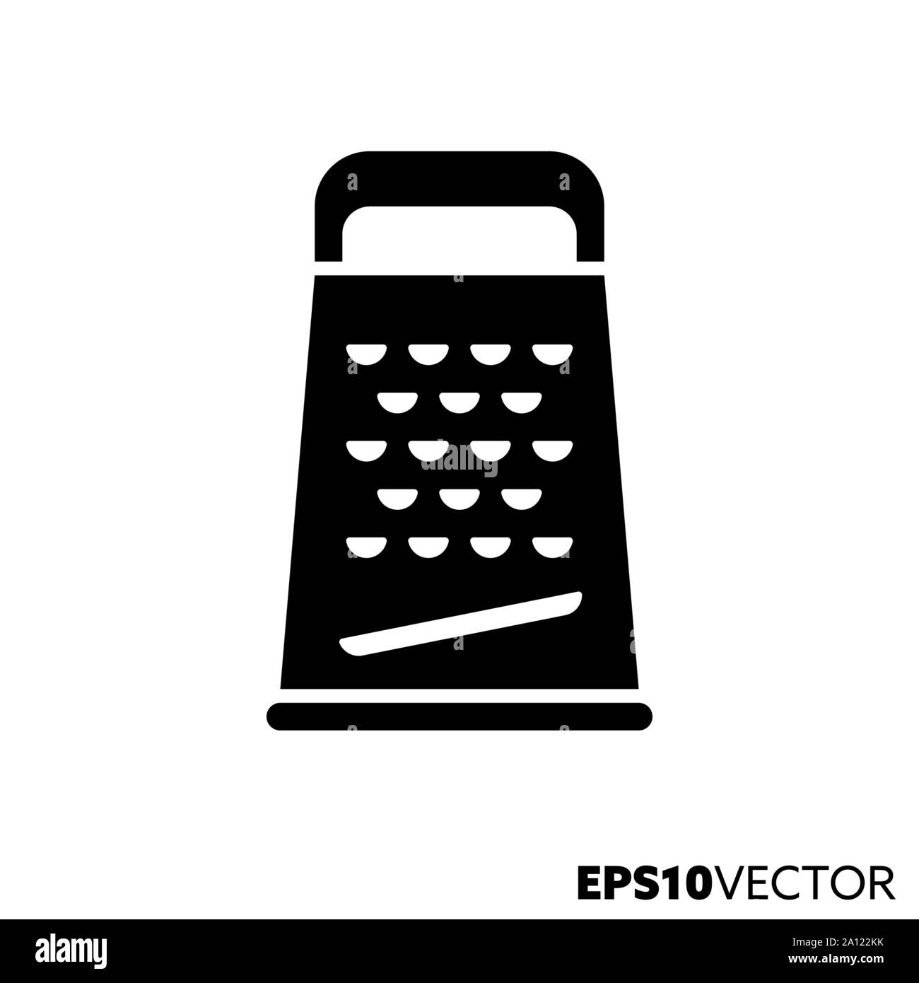 Grater glyph icon. Symbol of kitchen utensil. Food related flat vector ...