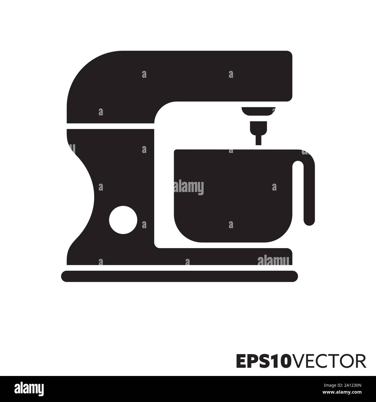 Kneading an stirring machine glyph icon. Symbol of kitchen appliance ...