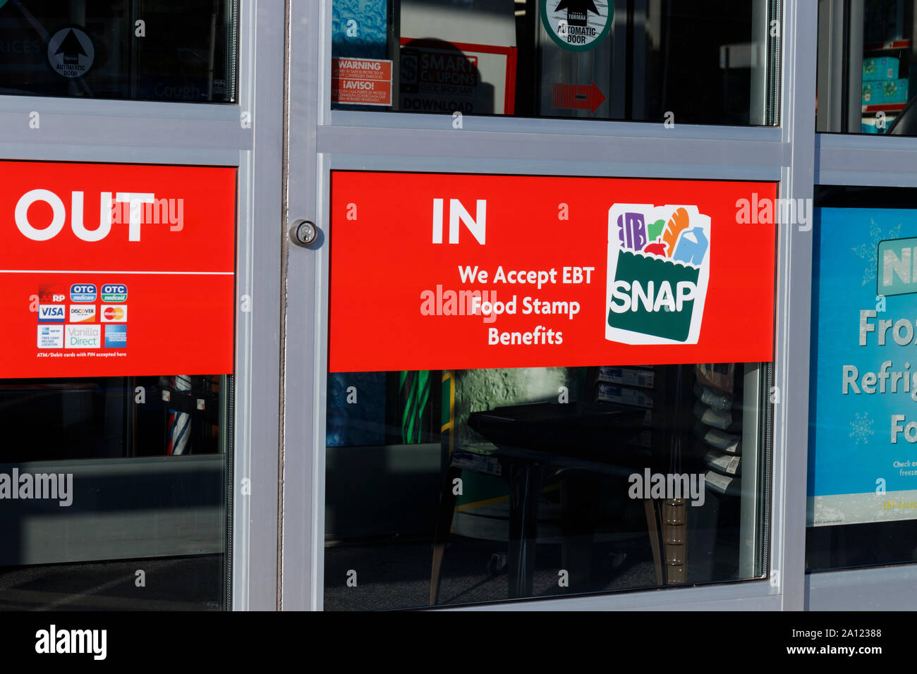 Marion - Circa September 2019: SNAP and EBT Accepted here sign. SNAP ...