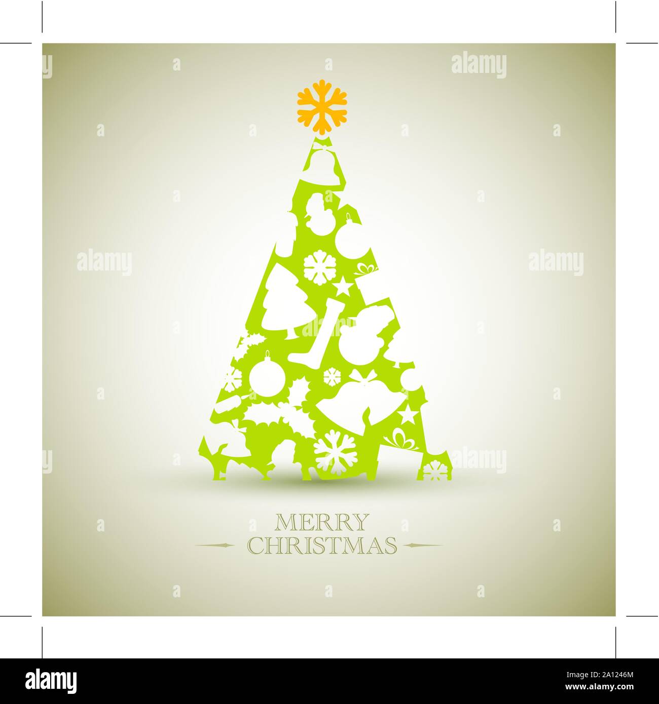 Vintage Vector christmas tree made from various shapes Stock Vector ...