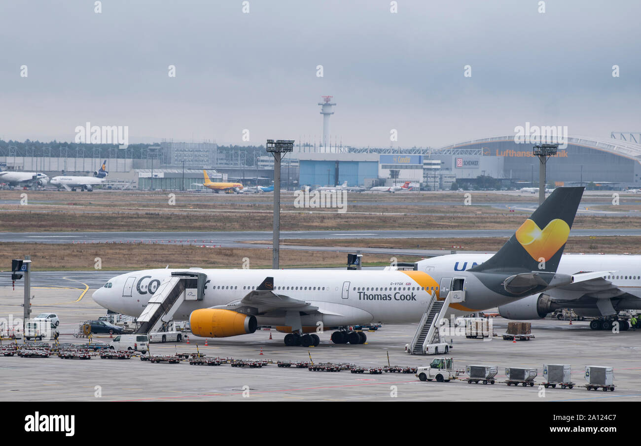 23 September 2019, Hessen, Frankfurt/Main: An aircraft of the airline ...