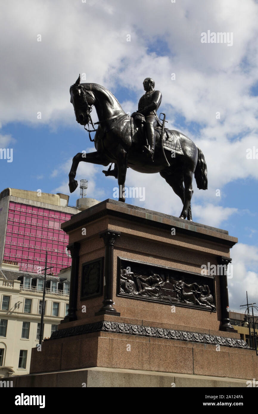 Glasgow Scotland George Square Equestrian Bronze Statue of Prince ...