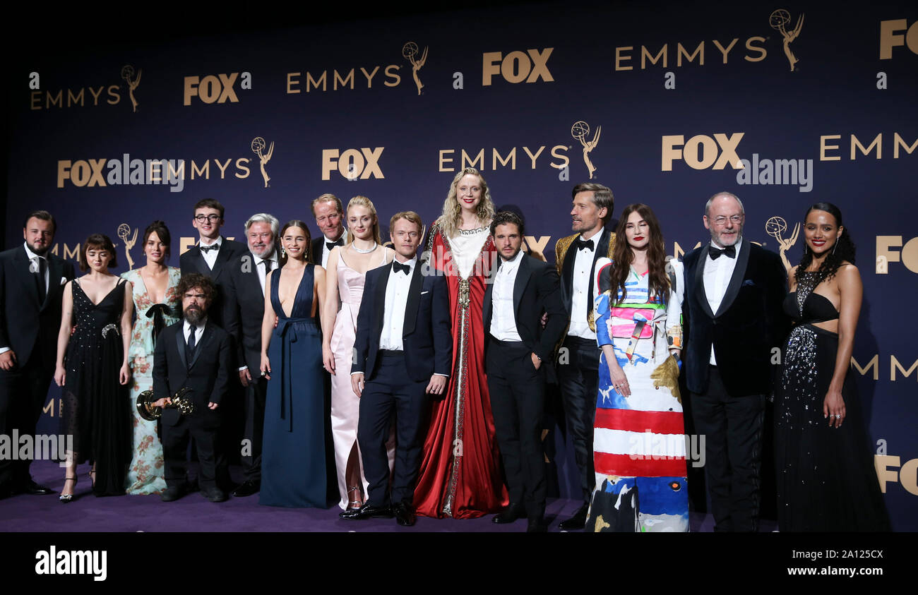 Los Angeles, USA. 22nd Sep, 2019. Cast members of "Game of Thrones ...
