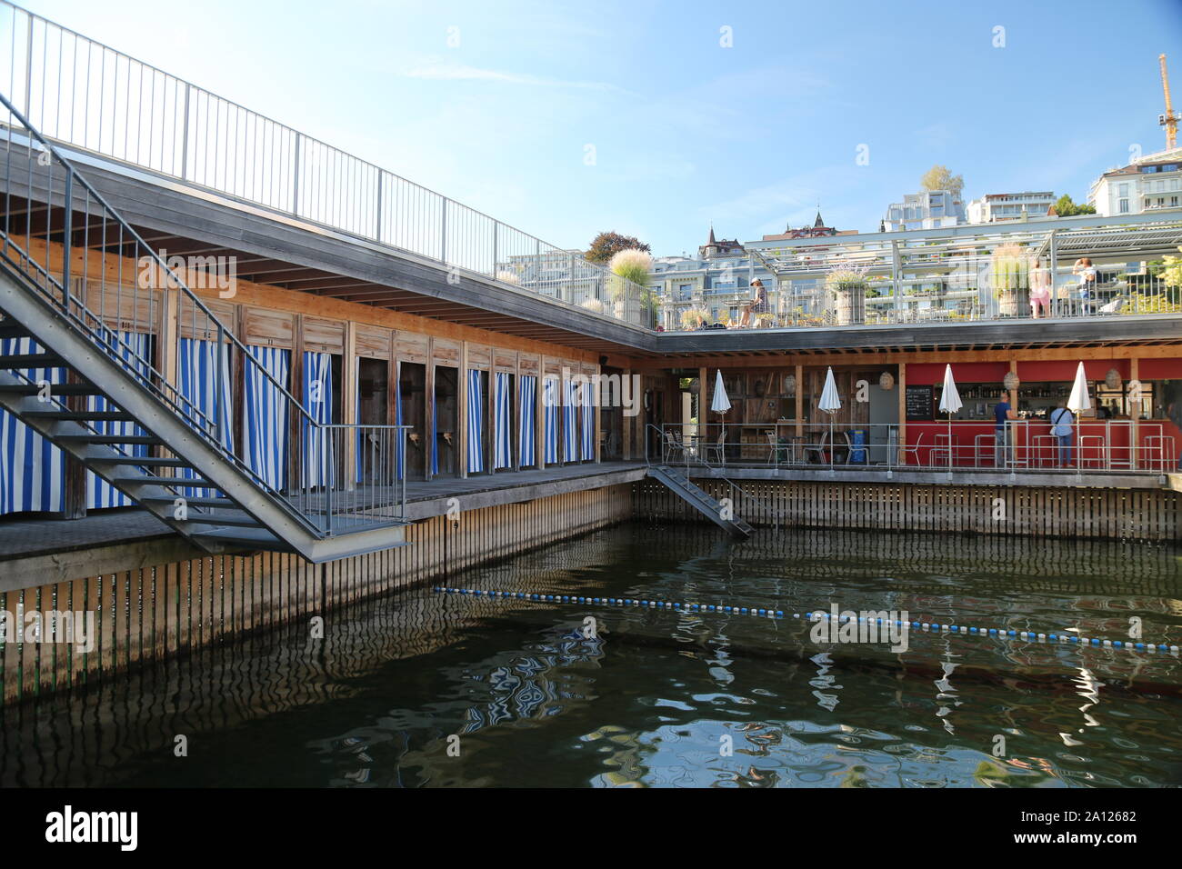 Switzerland sunbathing lake hi-res stock photography and images - Alamy