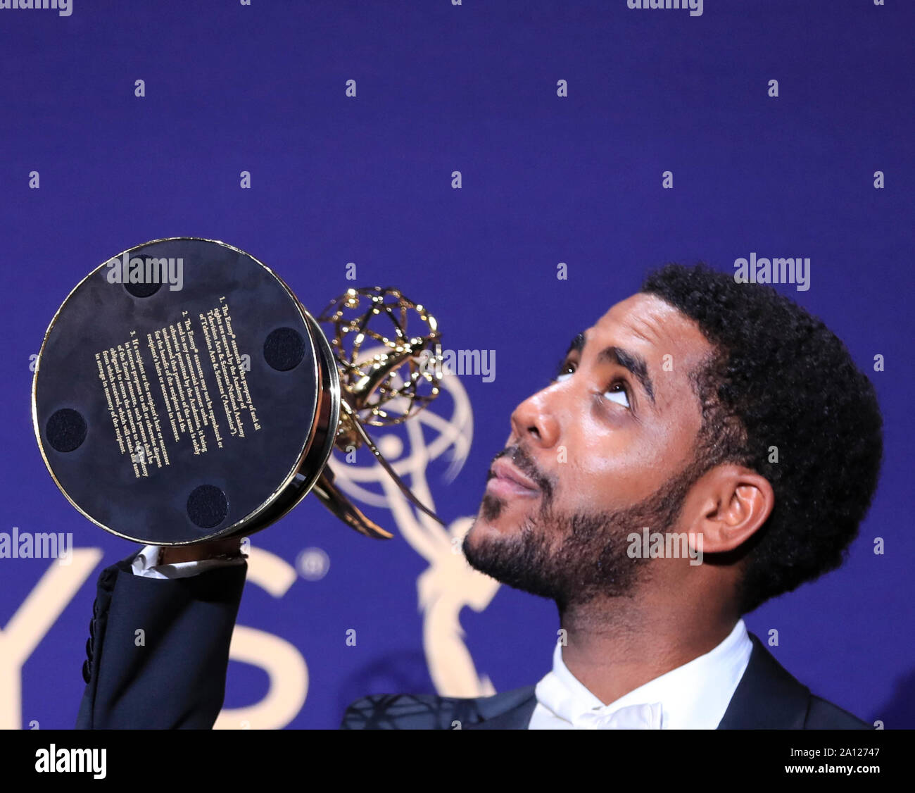 Los Angeles, USA. 22nd Sep, 2019. Actor Jharrel Jerome poses with the ...