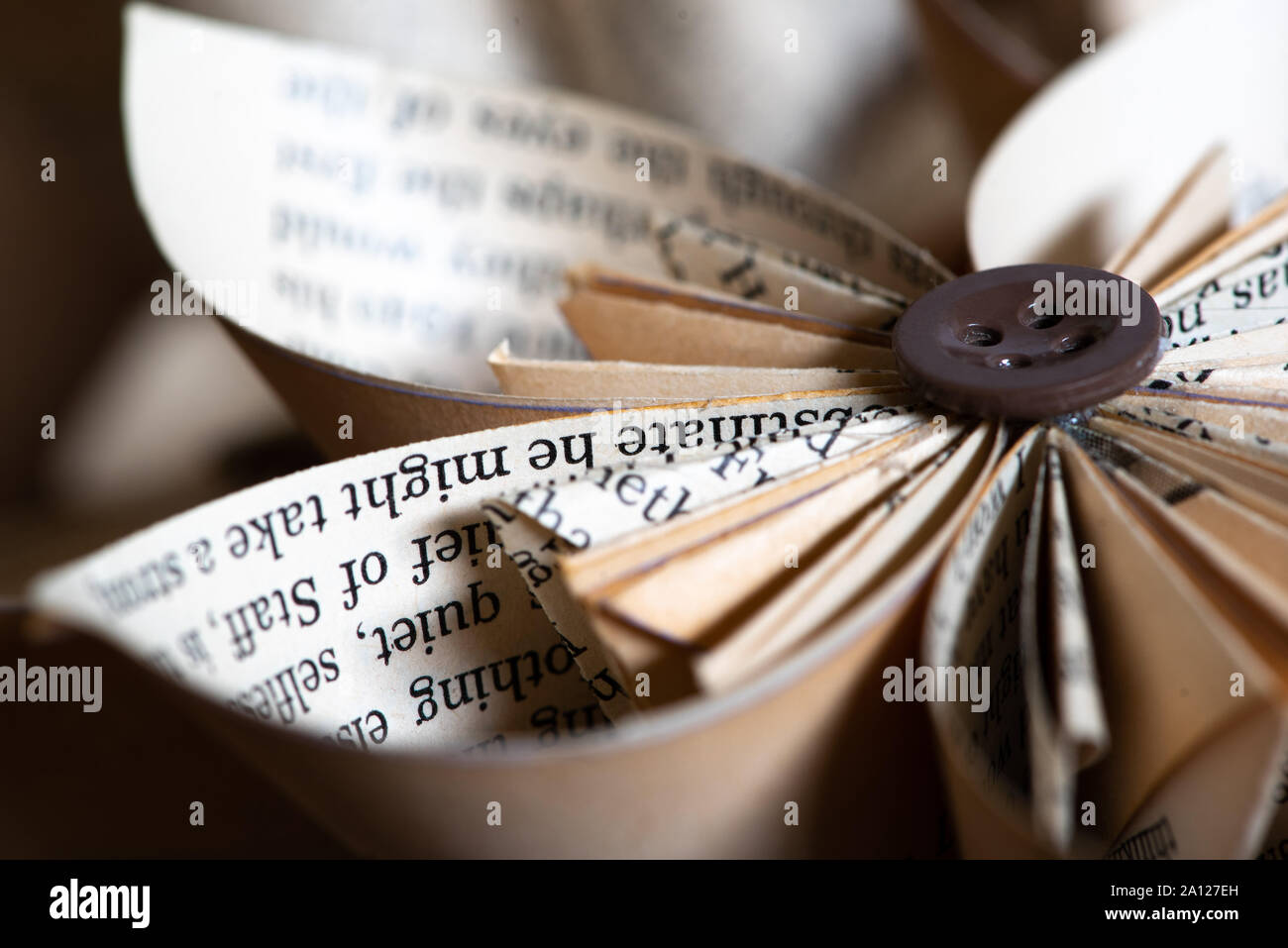 Stylish origami-type hand-made folded paper flowers constructed from ...