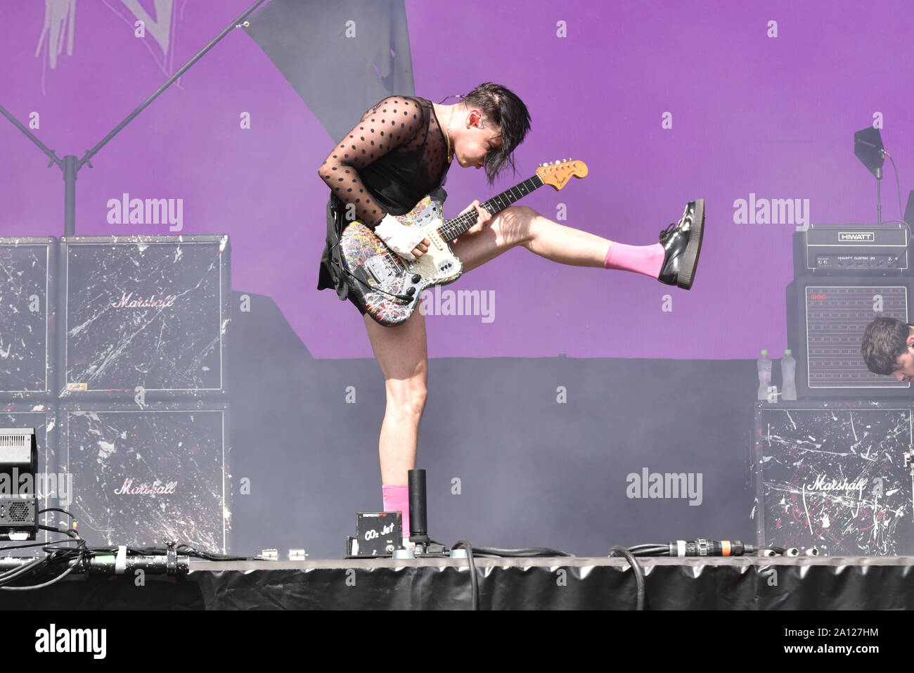 Yungblud performing on the Main Stage at Leeds Festival, Bramham Park ...